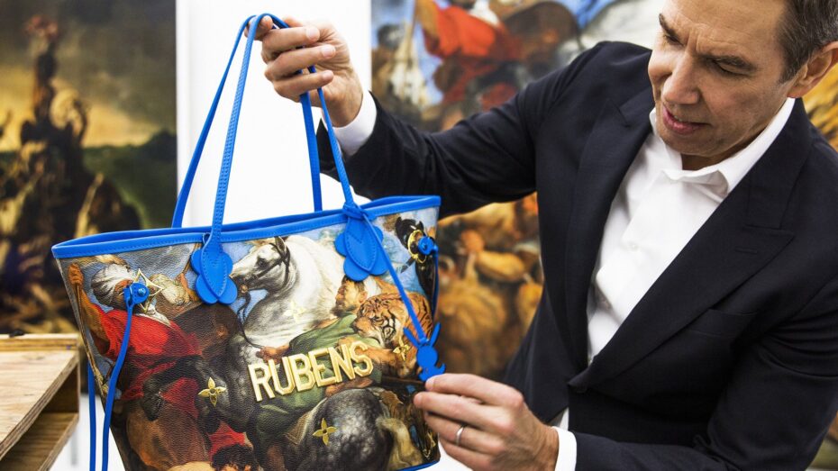 Artist Jeff Koons with his Rubens bag PR SHOT - LUXUO.VN